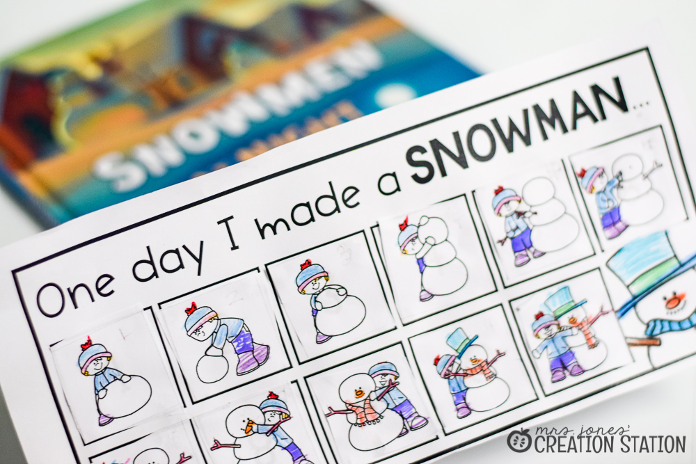Sequence of Events with Snowmen at Night - Mrs. Jones Creation Station