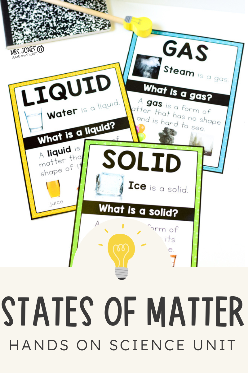 STATES OF MATTER ACTIVITIES FOR KINDERGARTEN - Mrs. Jones Creation Station
